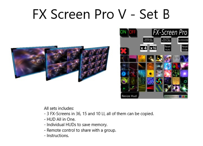 Second Life Marketplace - FX Screen Pro V - Set B